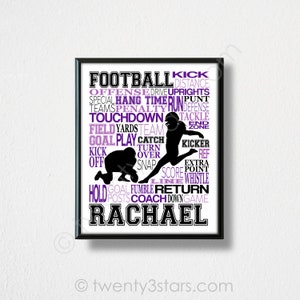 Football Kicker Art, Football Typography Poster, Football Team Gift ...
