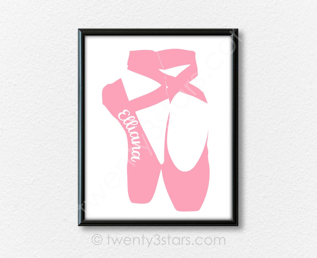 Ballet Slippers Poster Ballerina Art Personalized Ballerina - Etsy