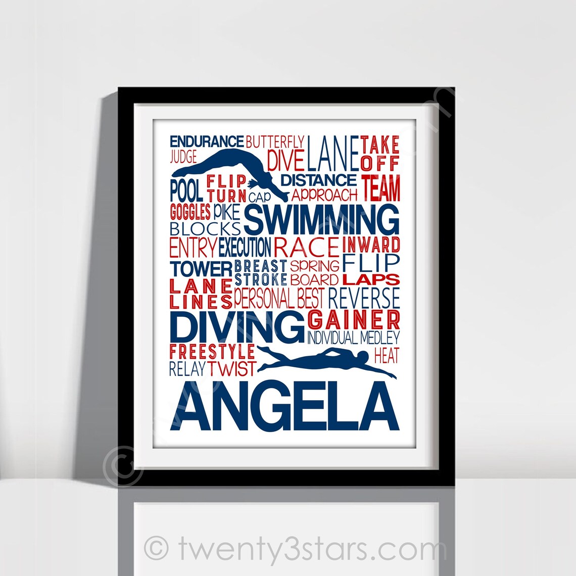 Personalized Diving Poster Diving Typography Art Gift for | Etsy