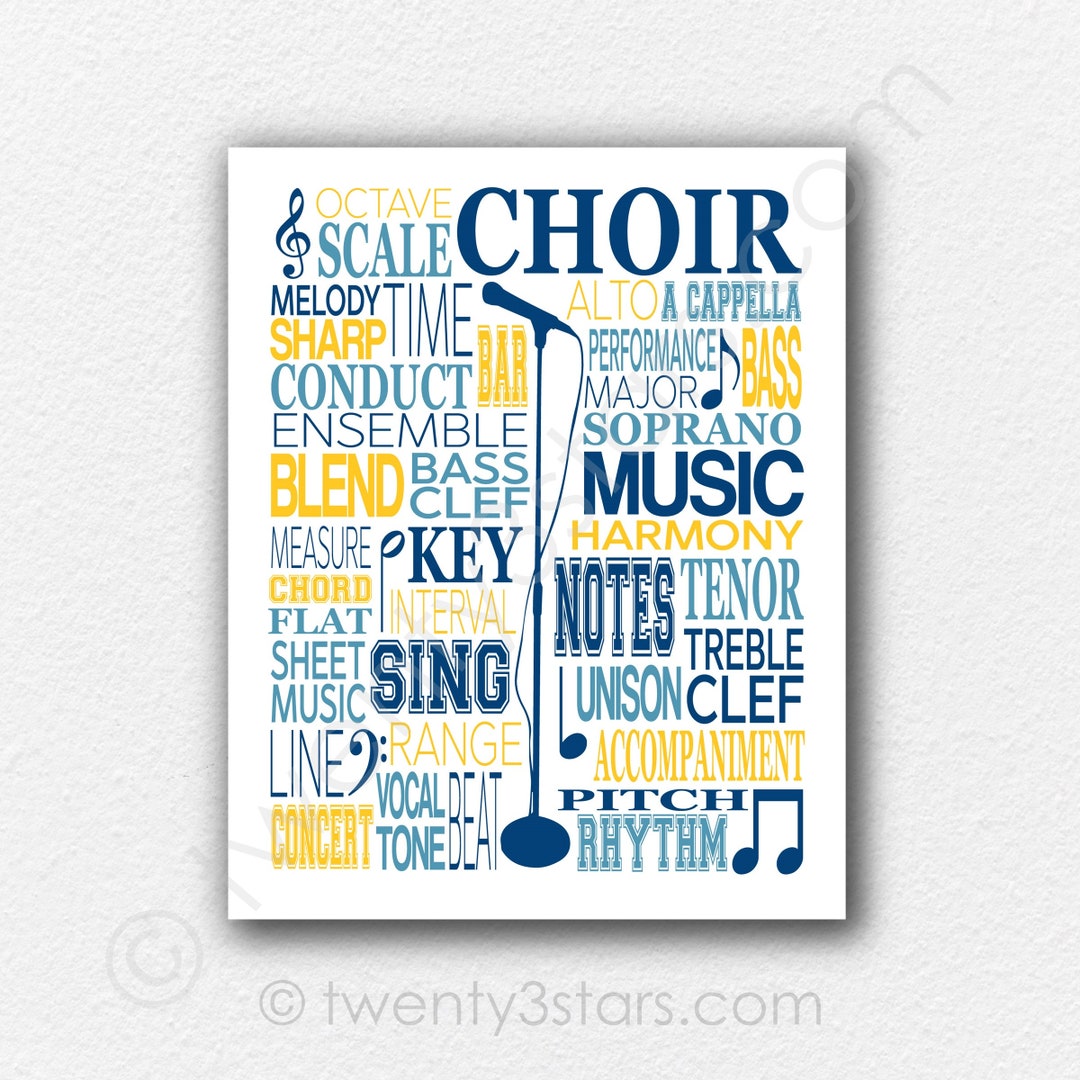 Custom Choir Word Art, Singing Teacher Gift, Music Director, Vocal ...