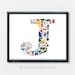 Letter J Poster Letter J is for Art J Nursery Wall Art - Etsy