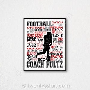 Football Running Back Art, Football Typography Poster, Football Team ...