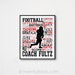 Football Running Back Art, Football Typography Poster, Football Team ...
