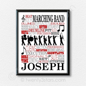 Custom Trombone Typography Poster: Marching Band Art - Etsy