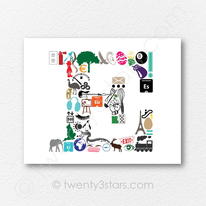 Letter E Wall Art - Etsy
