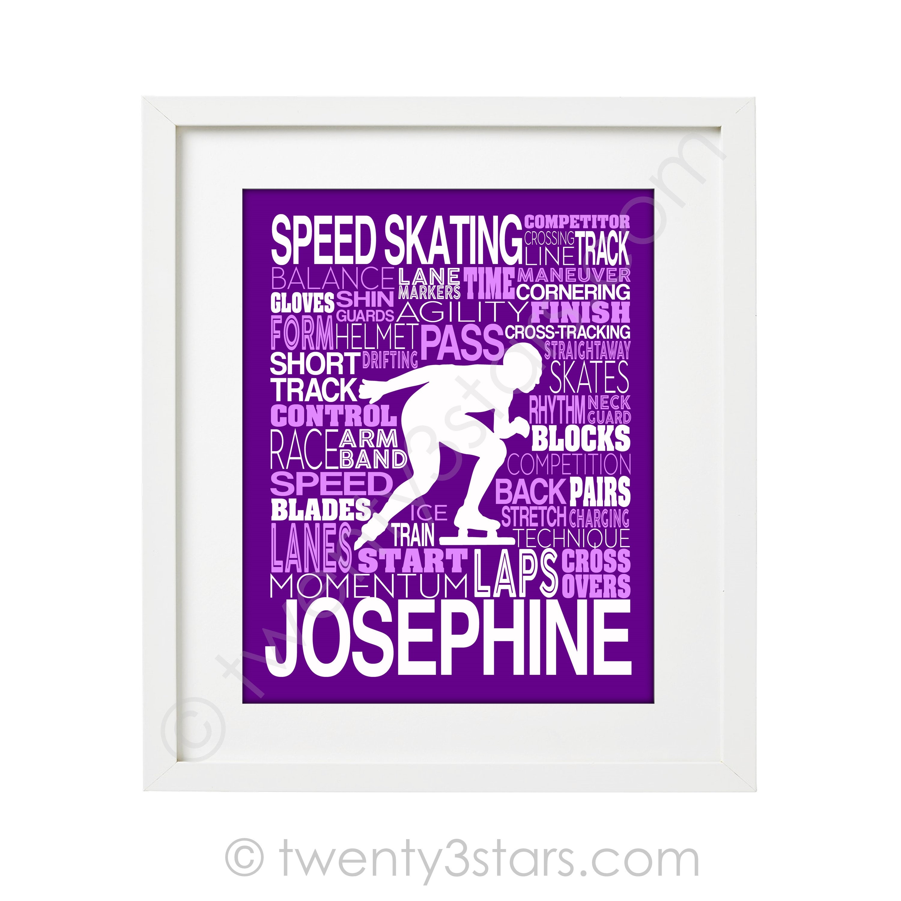 Speed Skating Poster Short Track Skater Art Gift for Speed | Etsy