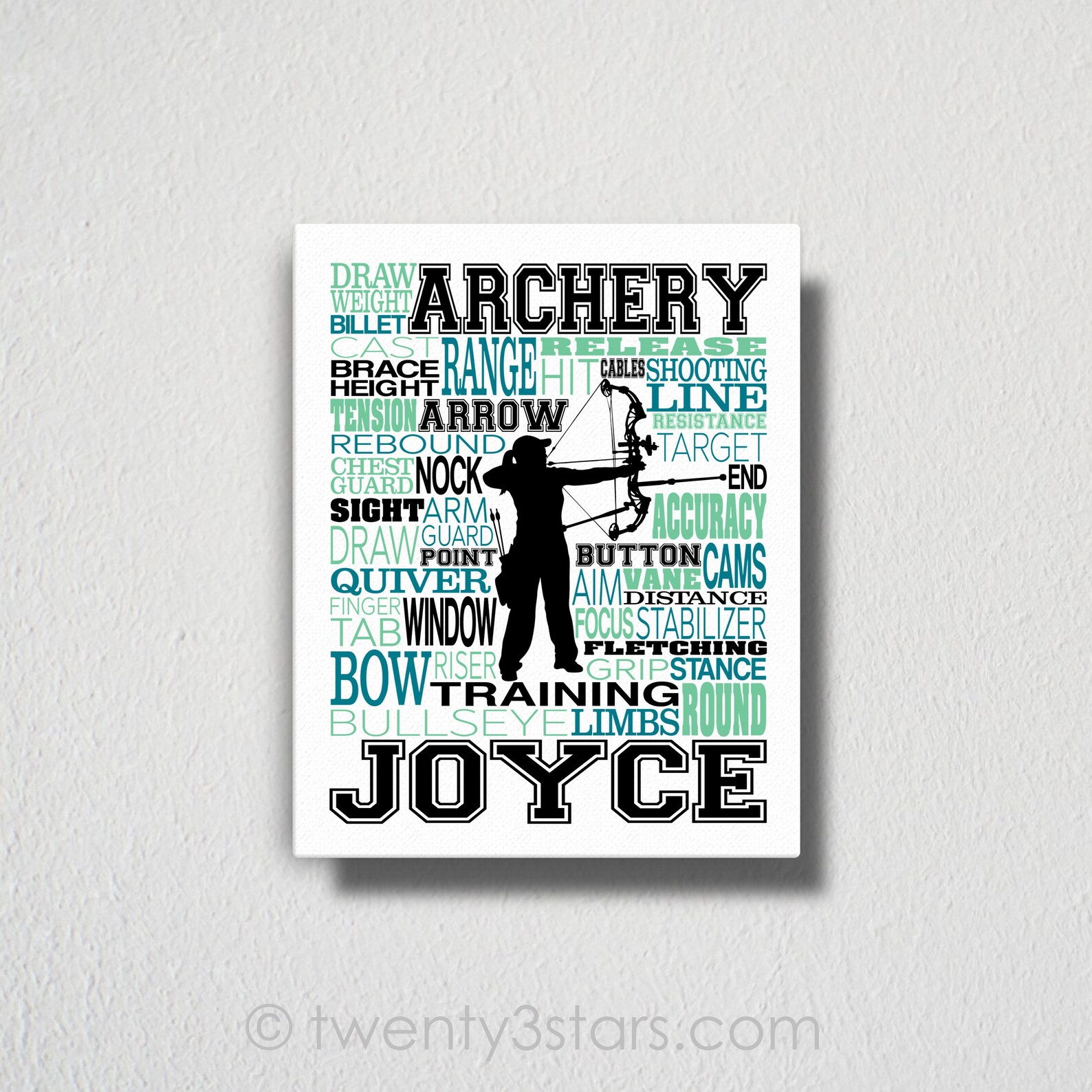 Archery Typography Poster Gift for Archer Archery Art Print | Etsy