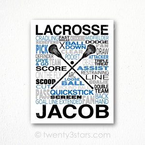 Lacrosse Typography Poster, Boy's Lacrosse Gift, Lacrosse Coach Gift ...