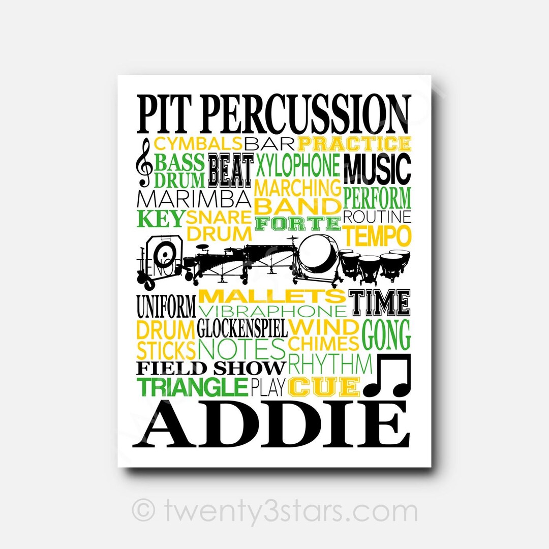 Custom Pit Percussion Poster: Marching Band Front Ensemble Art Print - Etsy