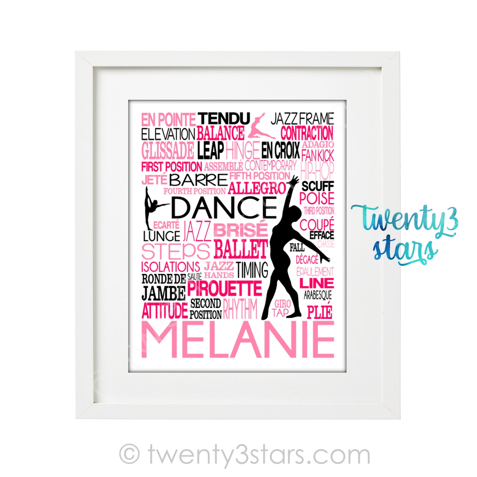 Dance Typography Poster Gift for Dancer Dance Team Art | Etsy
