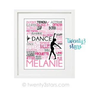 Dance Typography Poster Gift for Dancer Dance Team Art | Etsy