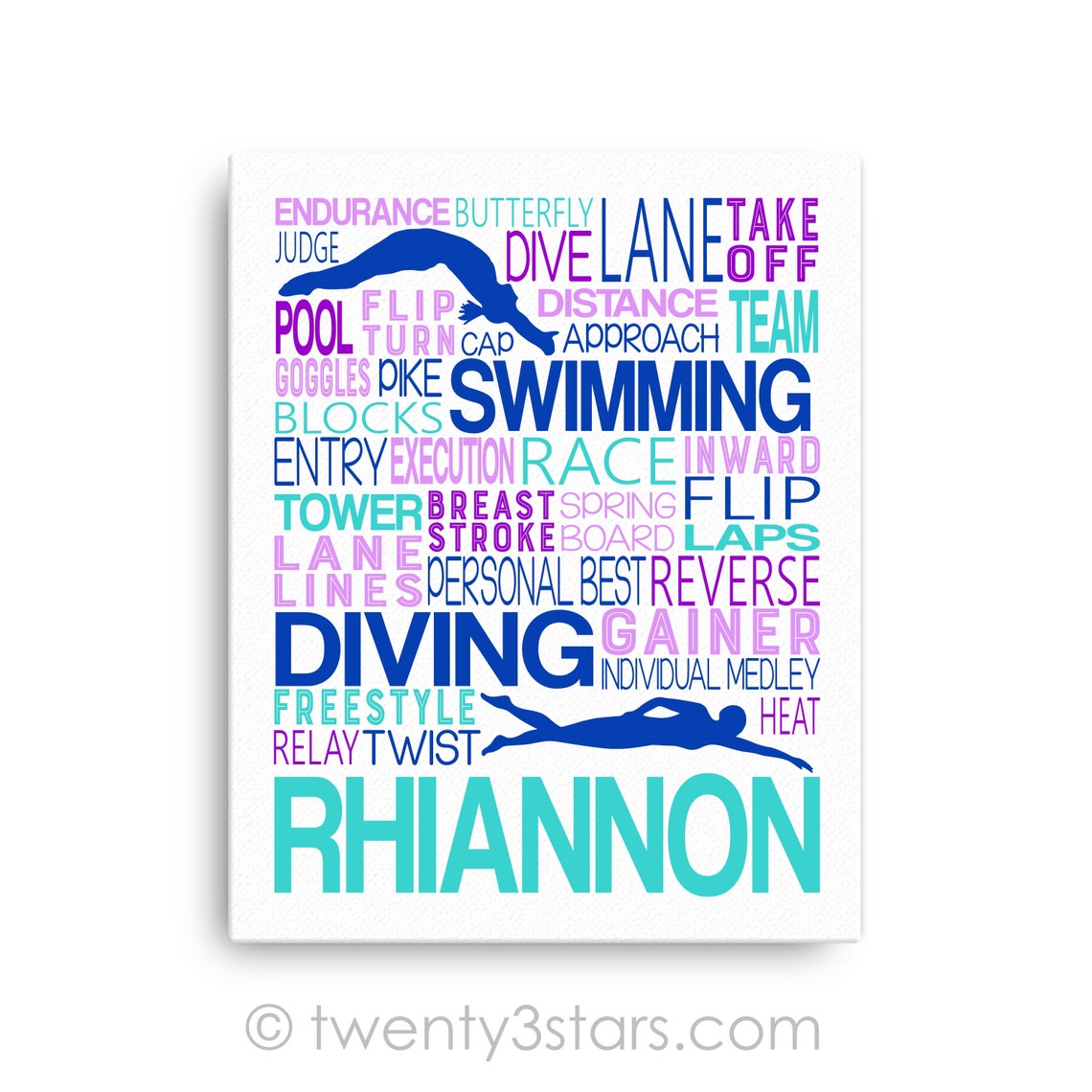 Personalized Diving Poster Diving Typography Art Gift for - Etsy