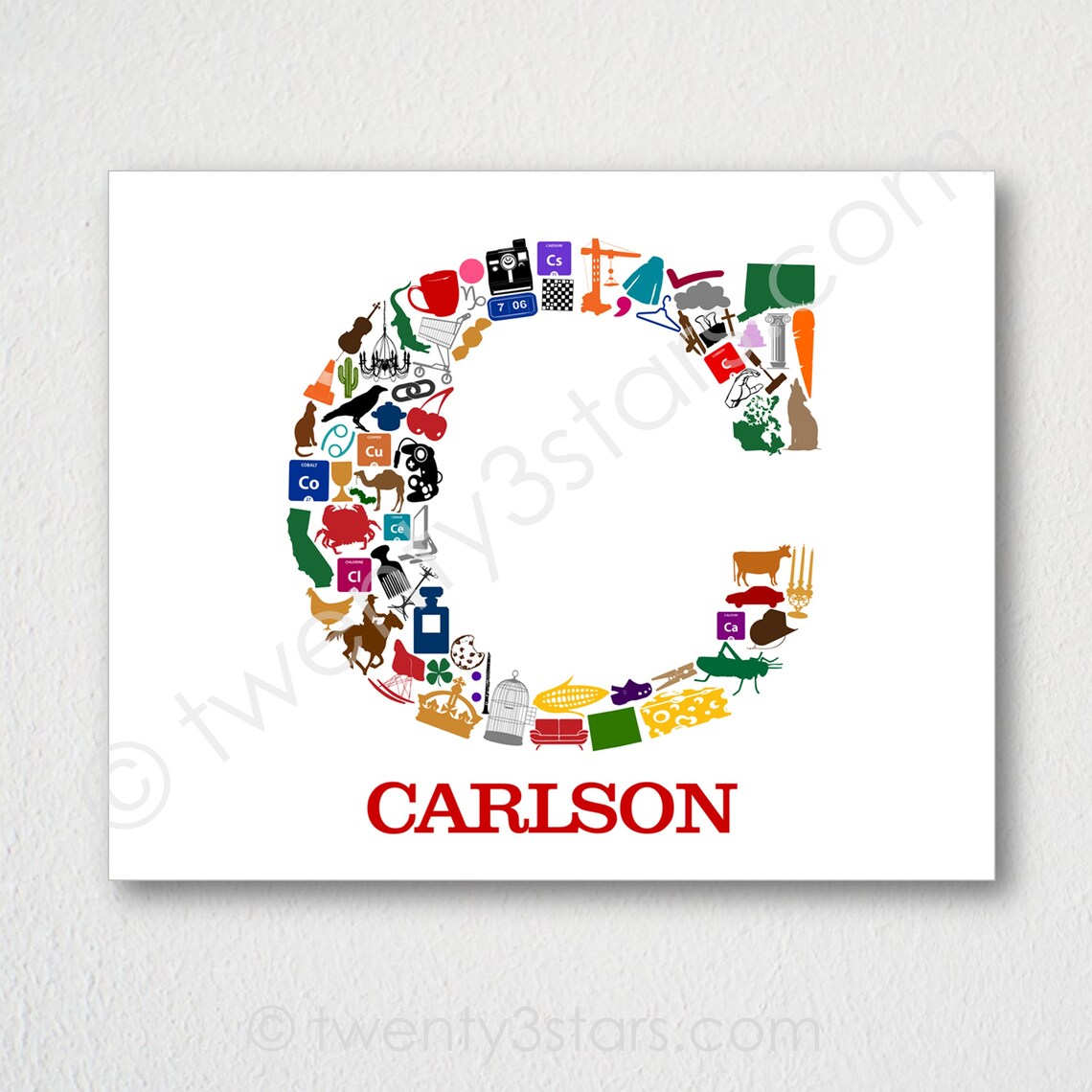 Letter C Poster Letter C is for Art C Nursery Wall Art - Etsy