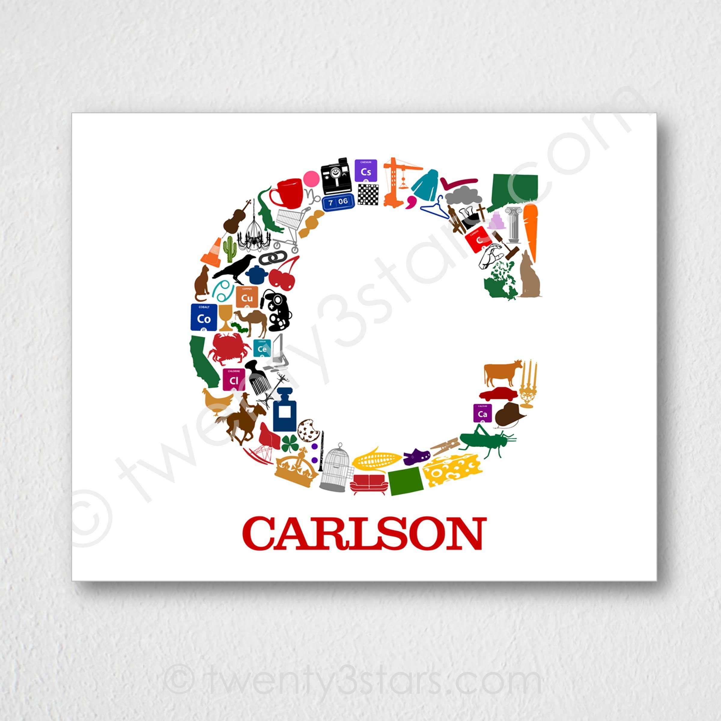 Letter C Poster Letter C is for Art C Nursery Wall Art | Etsy