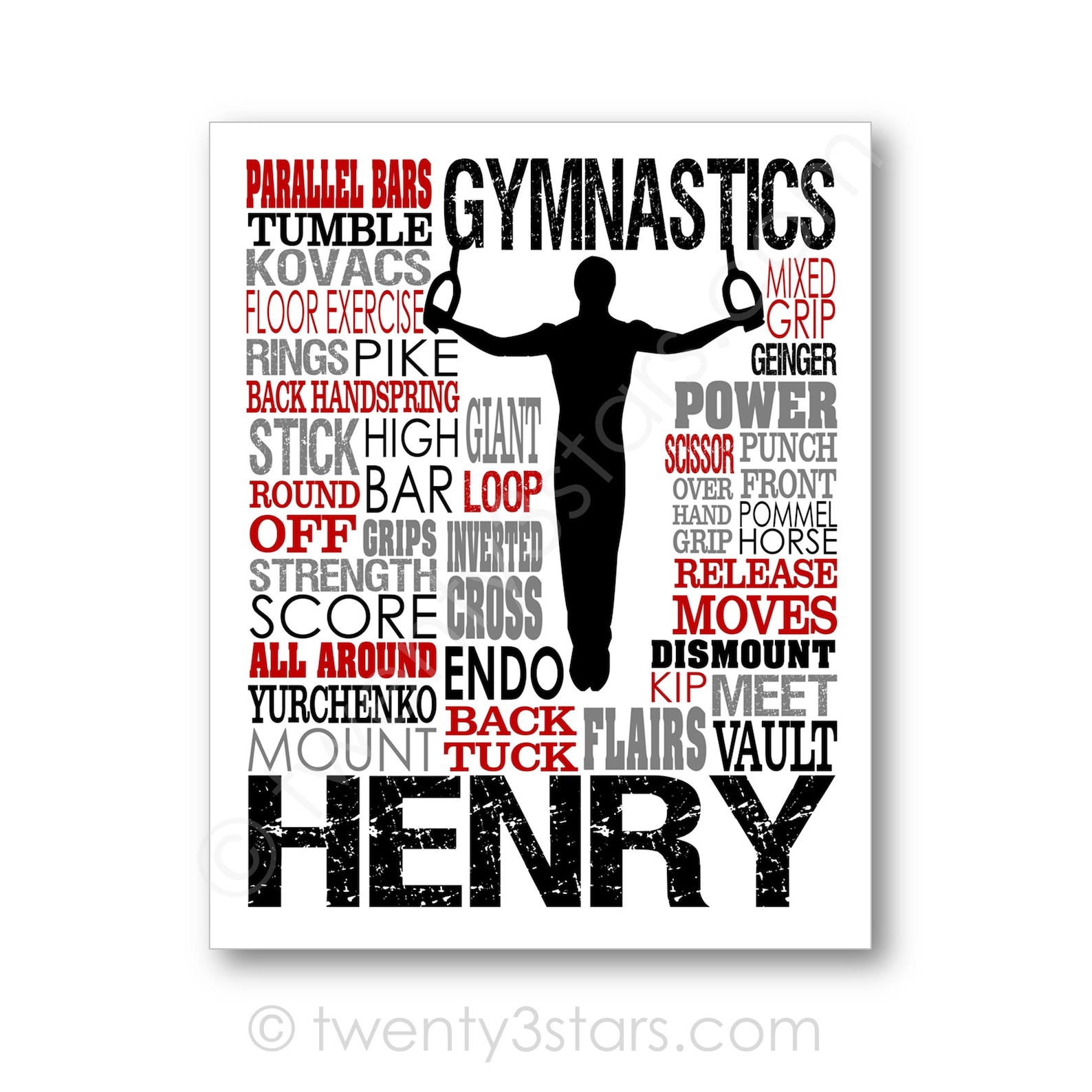 Gymnastics Word Art Gymnastics Gift Gift for Gymnasts | Etsy