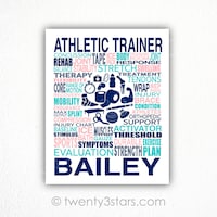 Athletic Trainer Wall Art Gift Idea for Athletic Trainer Athletic ...