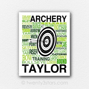 Archery Word Art Poster, Gift for Archer, Archery Art Print, Archery ...