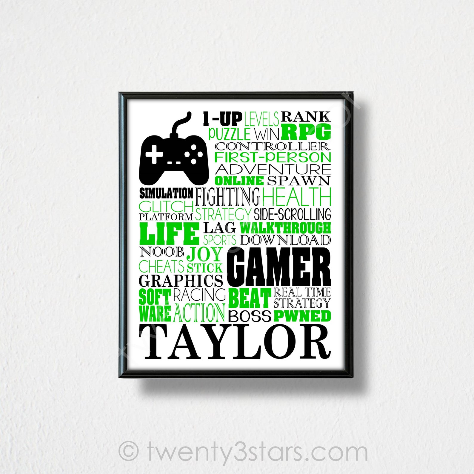 Gamer Typography Poster Gamer Wall Art Gaming Poster Gamer - Etsy