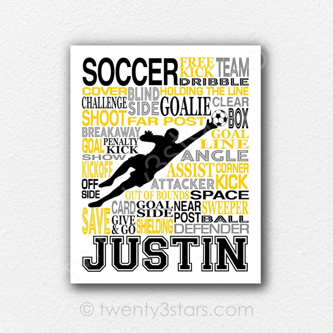Personalized Soccer Goalie Poster, Soccer Goalie Art, Soccer Goalie ...
