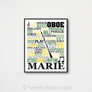 Oboe Typography Poster Oboist Gift Oboe Player Art Oboe - Etsy