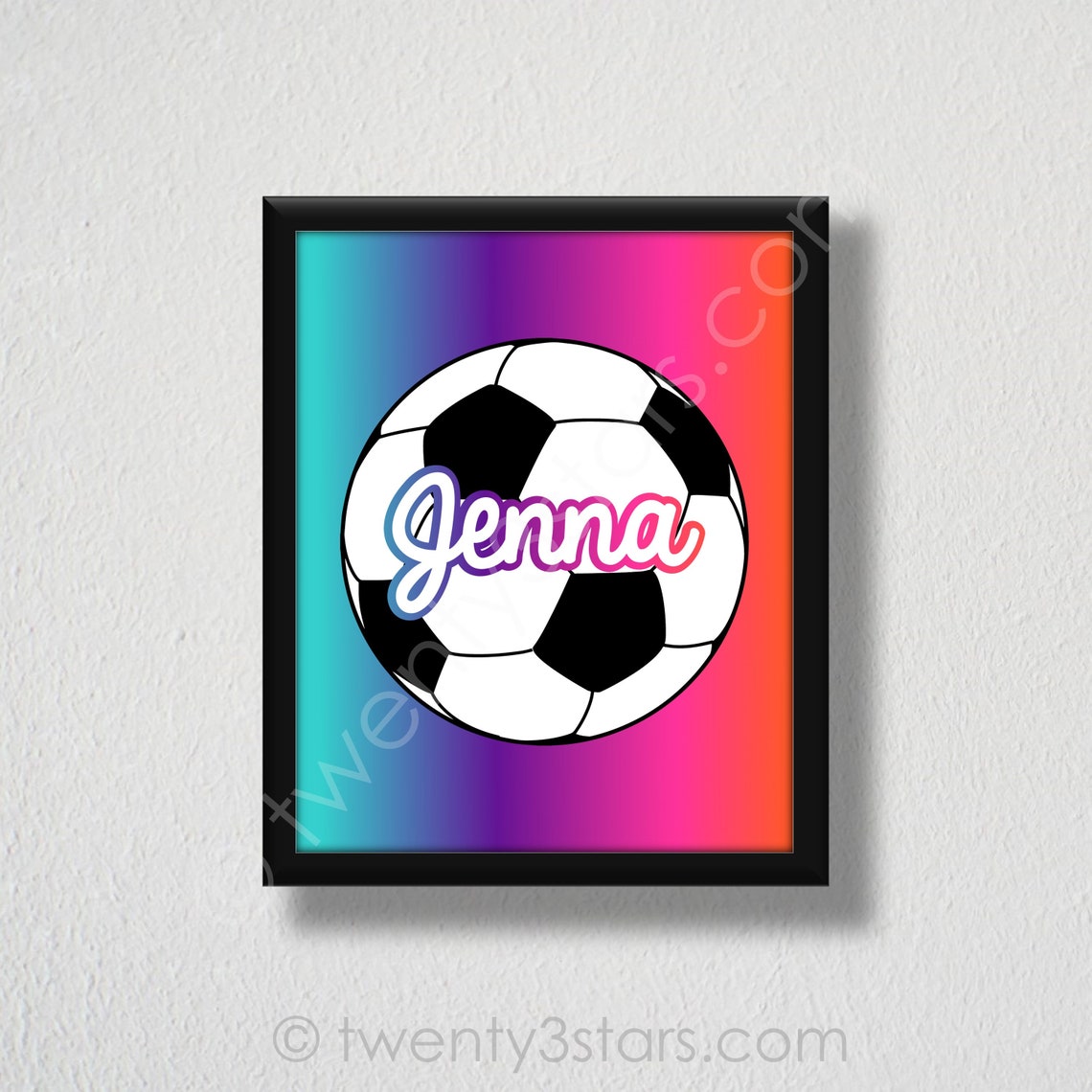 Girl's Soccer Poster Girls Soccer Typography Gift for | Etsy