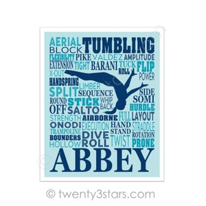 Custom Tumbling Poster Gymnast Gift Gift for Tumbler | Etsy