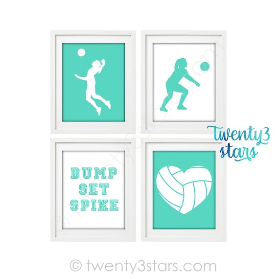 Volleyball Art Prints Volleyball Poster Art Volleyball | Etsy