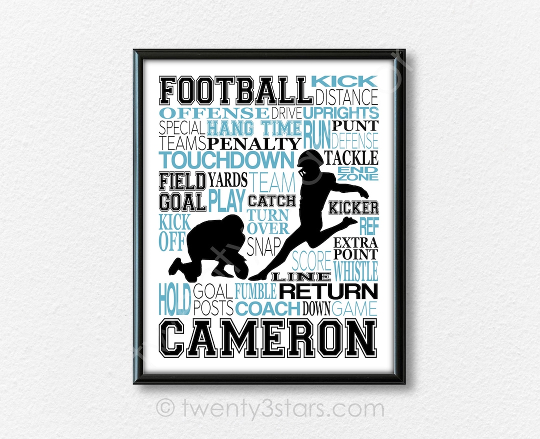 Football Kicker Art Football Typography Poster Football Team - Etsy