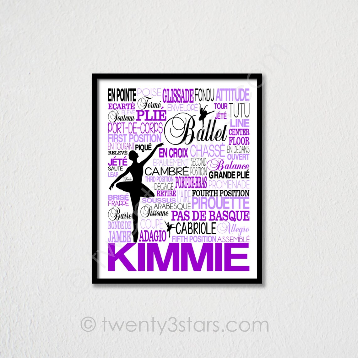 Ballet Slippers Poster Ballerina Art Personalized Ballerina | Etsy