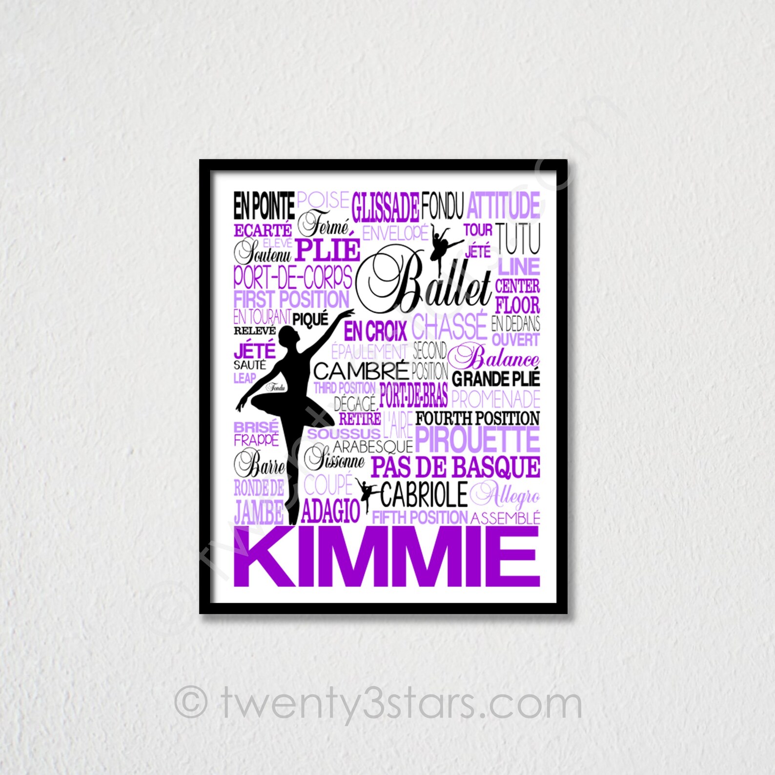 Ballet Slippers Poster Ballerina Art Personalized Ballerina | Etsy