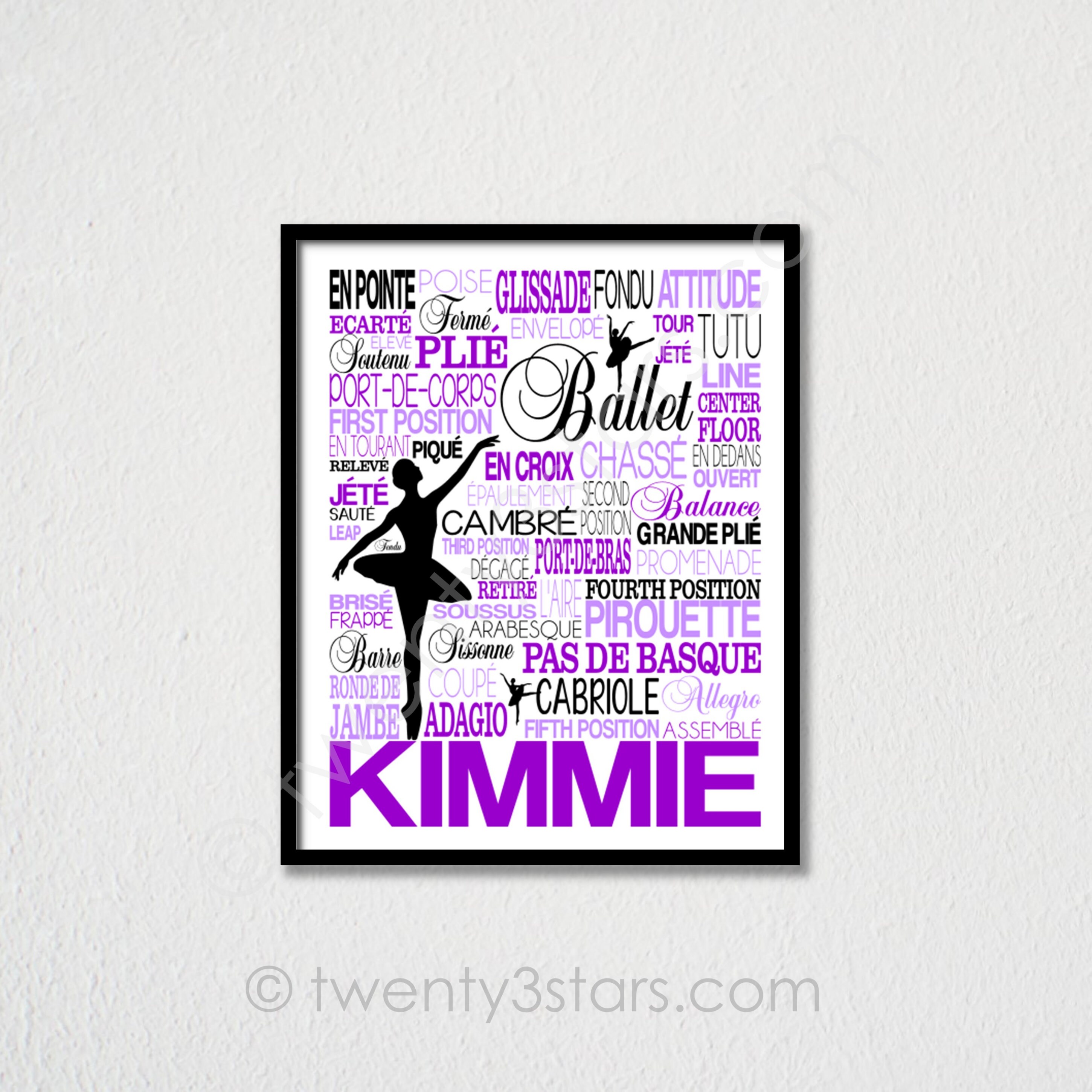 Ballet Slippers Poster Ballerina Art Personalized Ballerina | Etsy