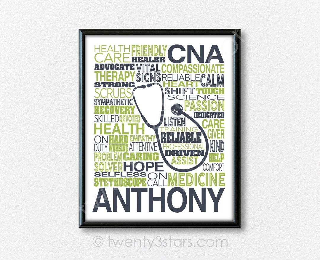 Certified Nursing Assistant Art Nursing Student Wall Art CNA - Etsy