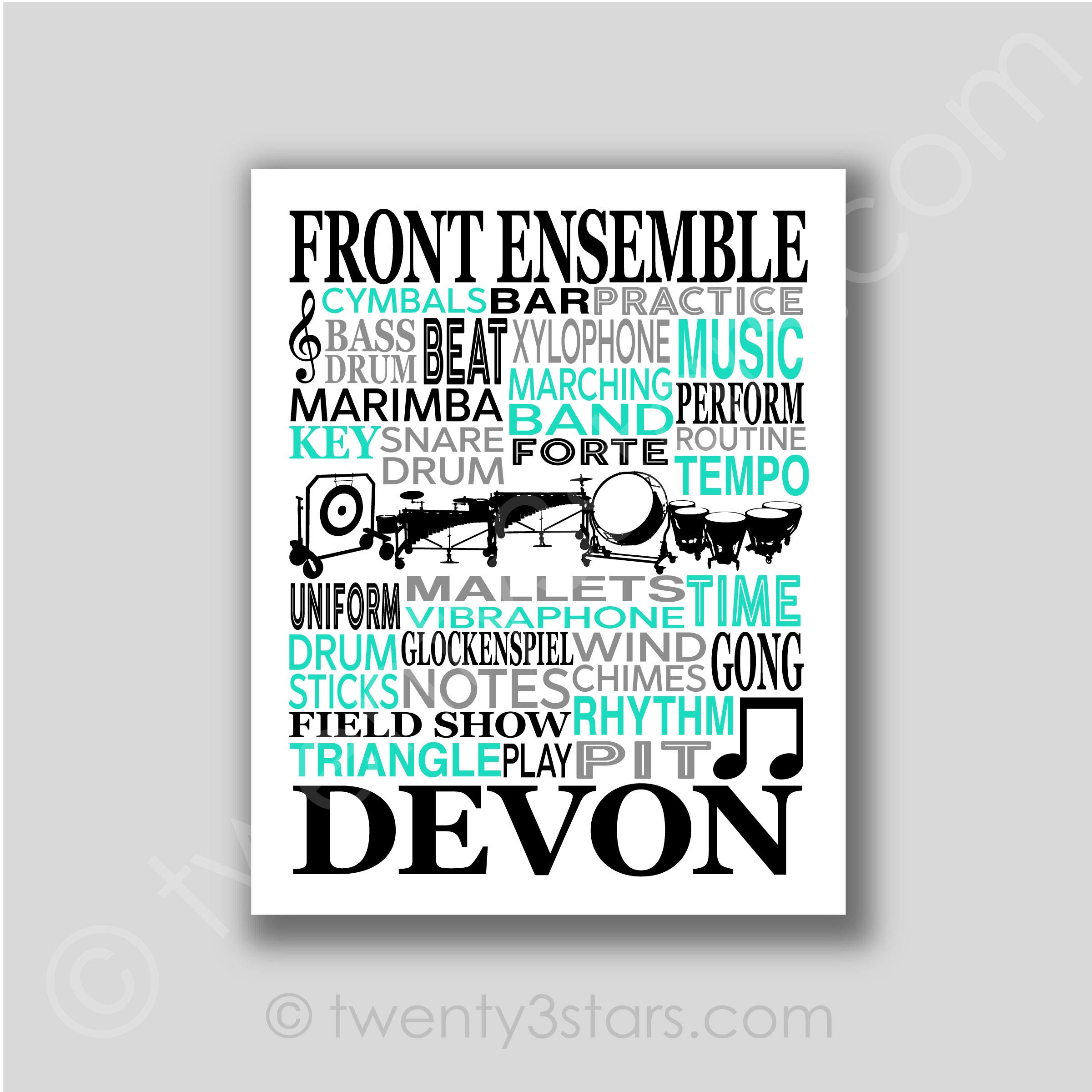 Marching Band Typography Poster: Custom Pit Percussion Art Print - Etsy