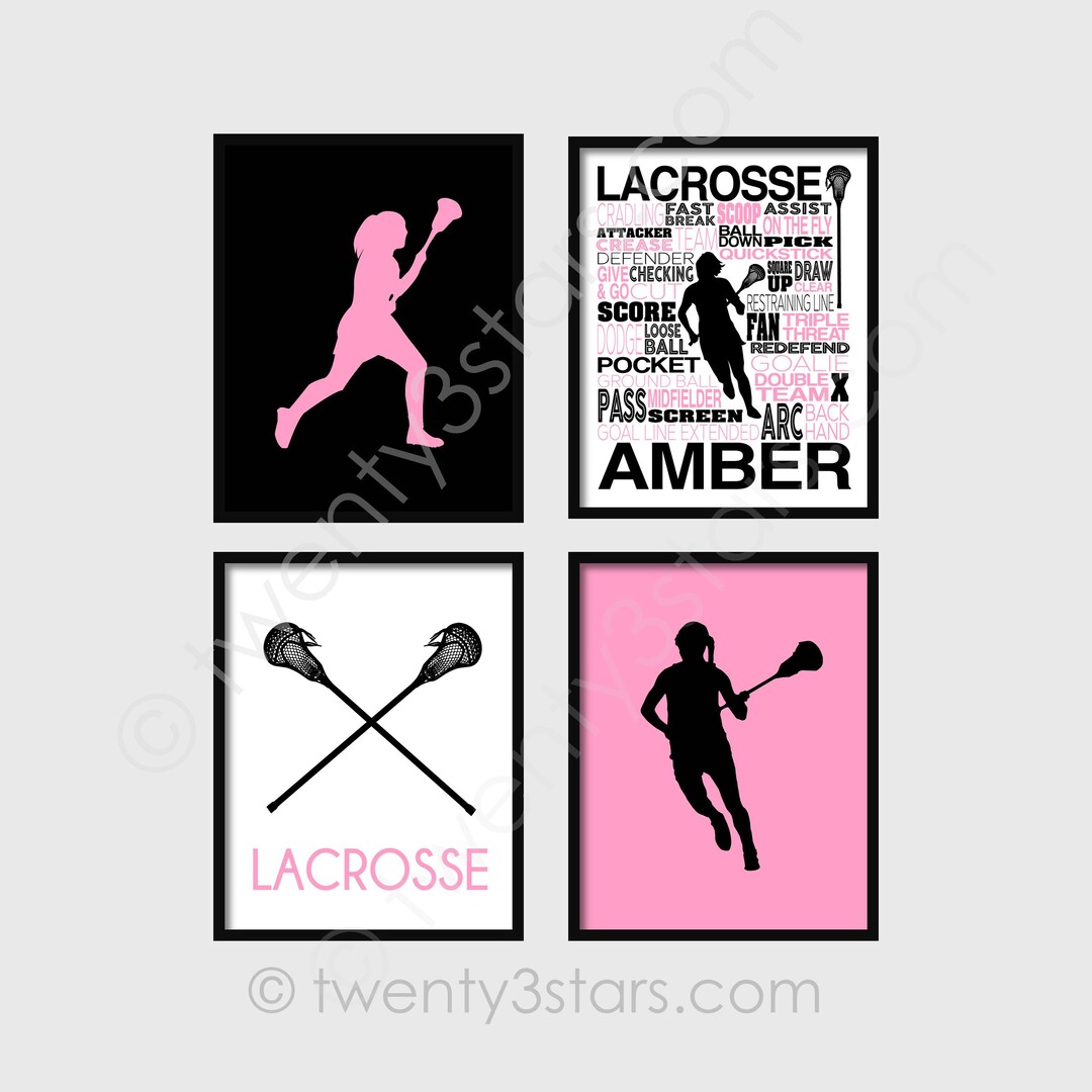 Girl's Lacrosse Posters, Custom Lacrosse Art, Lacrosse Wall Art ...