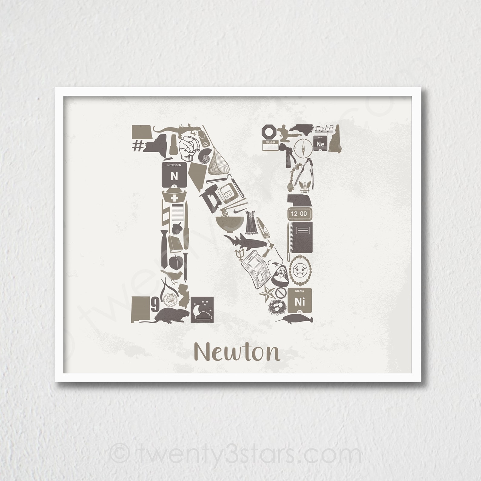 Letter N Poster Letter N is for Art N Nursery Wall Art - Etsy