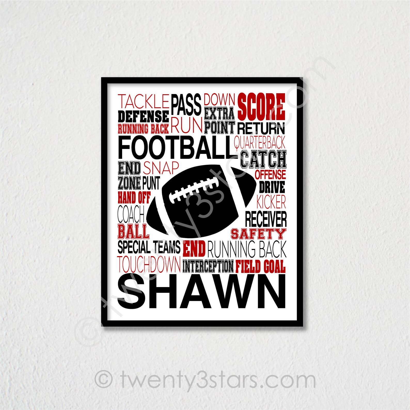 Custom Football Word Art Football Typography Poster Football | Etsy