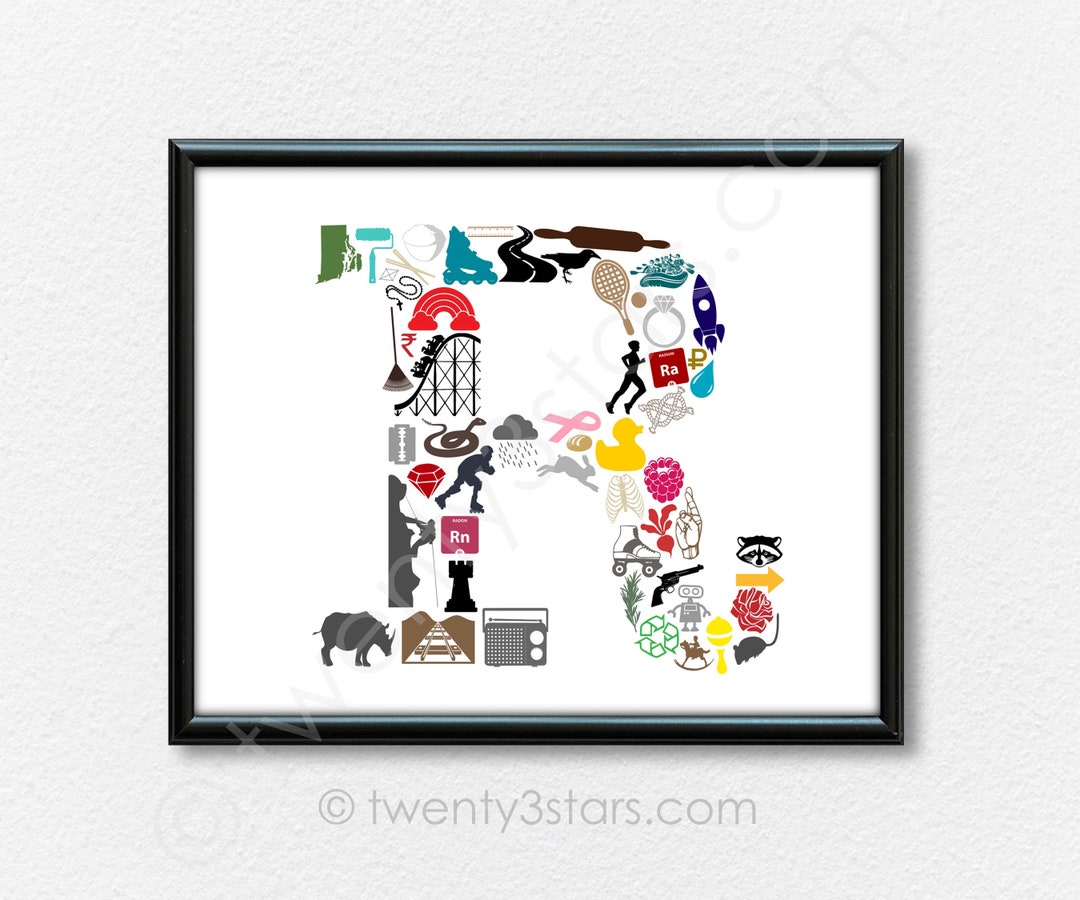 Letter R Poster Letter R is for Art R Nursery Wall Art - Etsy
