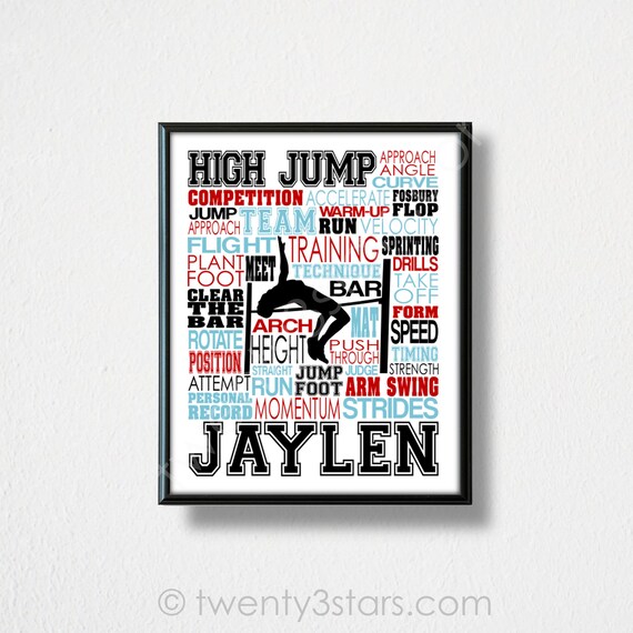 High Jump Gift High Jump Typography Poster Track and Field - Etsy