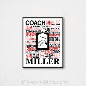 Coach Word Art, Coaching Gift, Teacher Poster, Coach Art, Gift for ...