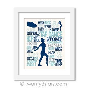 Tap Dance Typography Poster, Tap Dancer Art, Tap Dancer Gift, Tap ...