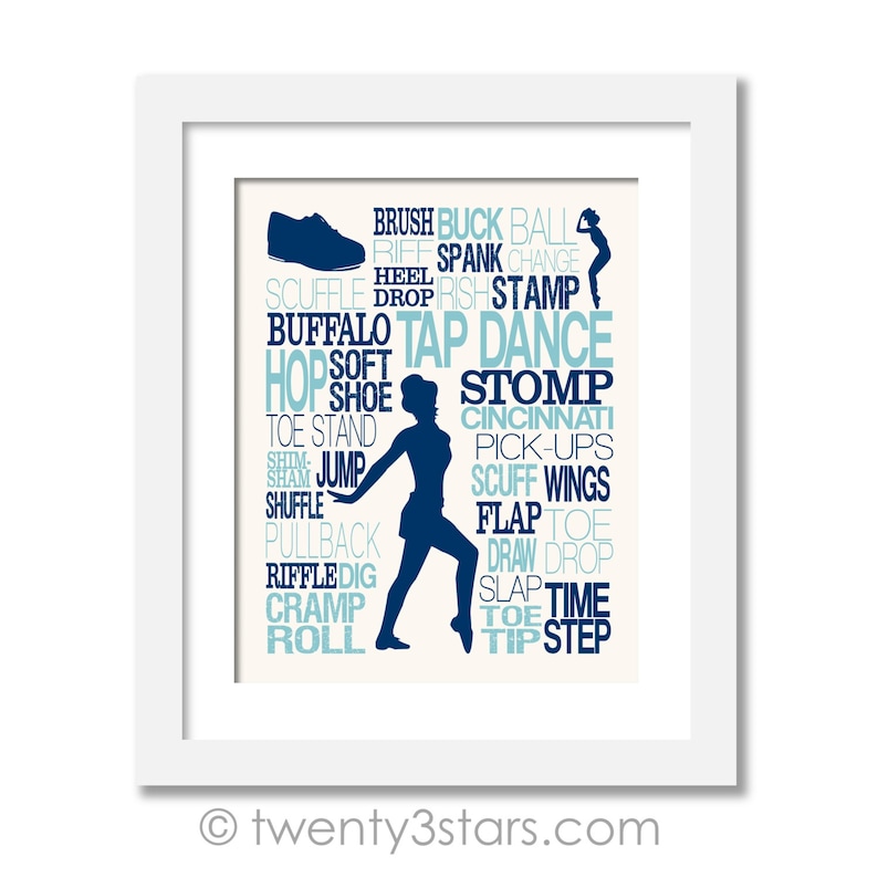 Tap Dance Typography Poster Tap Dancer Art Tap Dancer Gift - Etsy