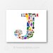 Letter J Poster, Letter J is for Art, J Nursery Wall Art Print, Baby ...