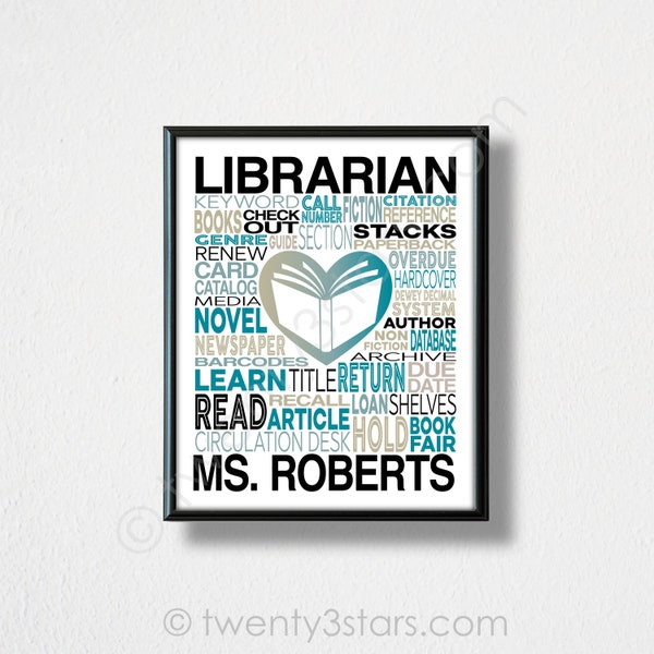 Librarian Poster Etsy