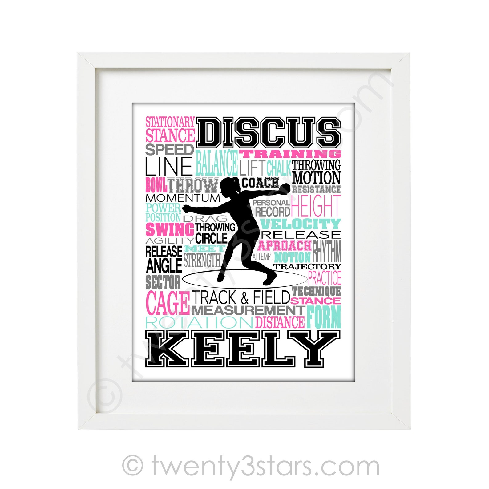 Boy's Discus Poster Track and Field Art Track Team - Etsy