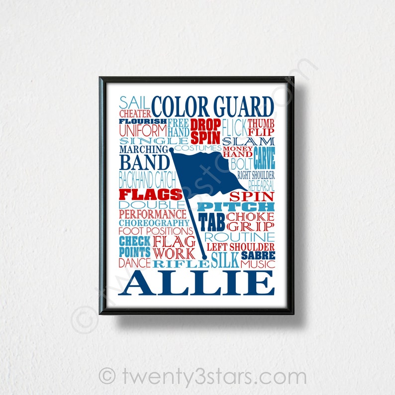 Colorguard Flag Word Art Color Guard Art Color Guard Team - Etsy