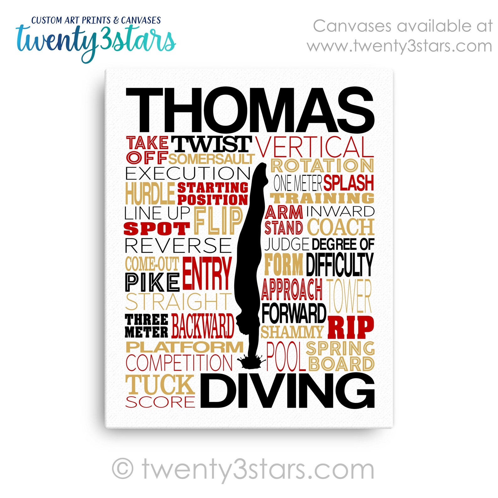 Personalized Diving Poster Diving Typography Art Gift for - Etsy