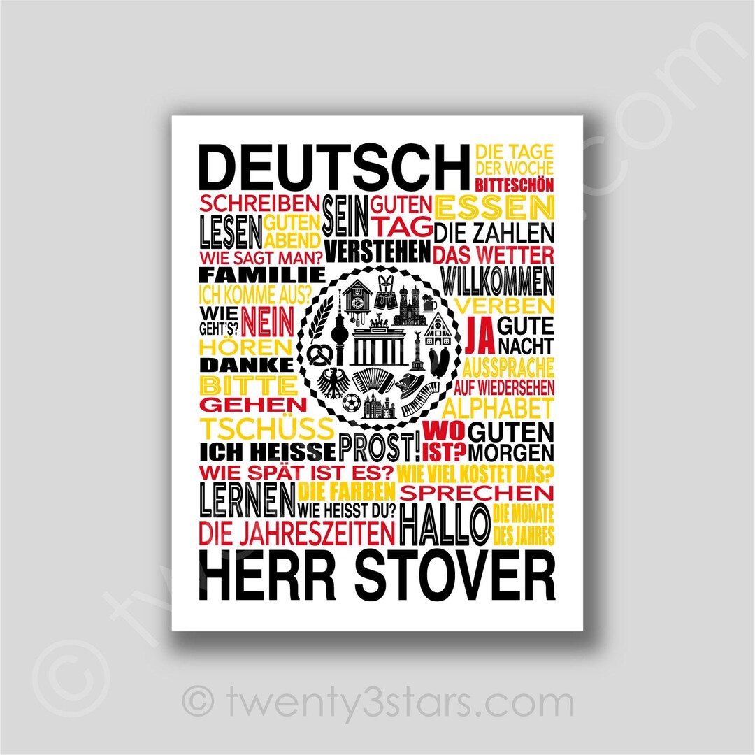 German Teacher Poster Deutsch Class Wall Art, German Language Teacher ...