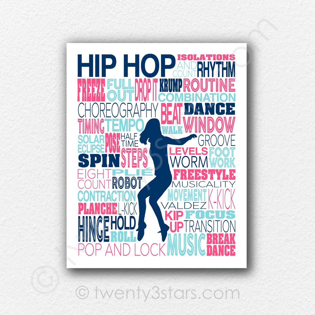 Hip Hop Dance Word Art, Hip Hop Dance Art, Custom Gift for Dancer, Hip ...