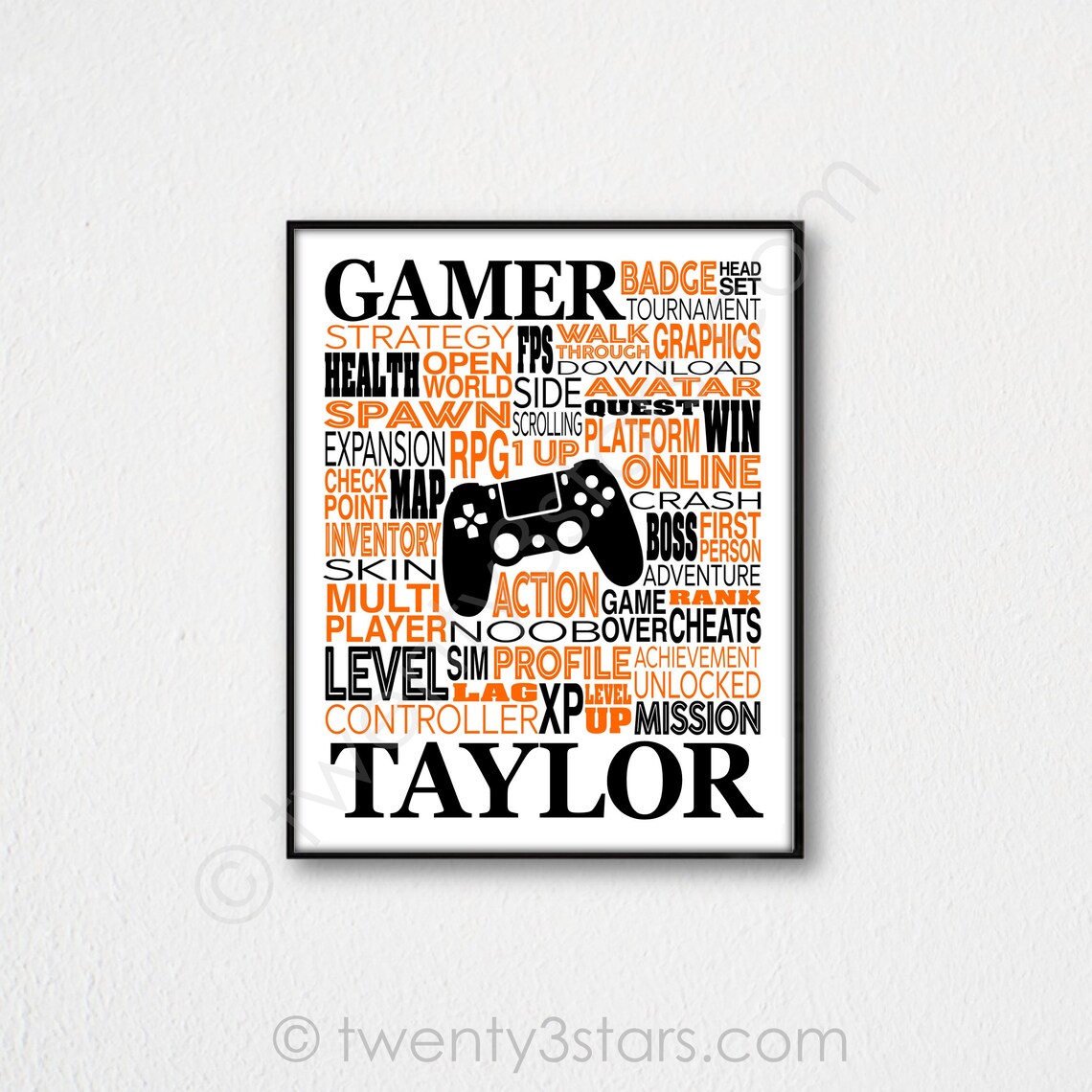 Gamer Typography Poster Gamer Wall Art Gaming Poster Gamer - Etsy