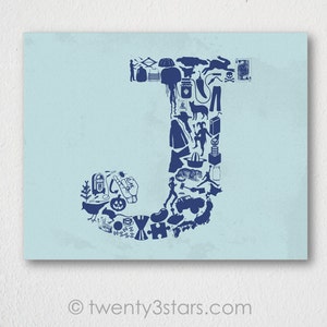 Letter J Poster, Letter J is for Art, J Nursery Wall Art Print, Baby ...